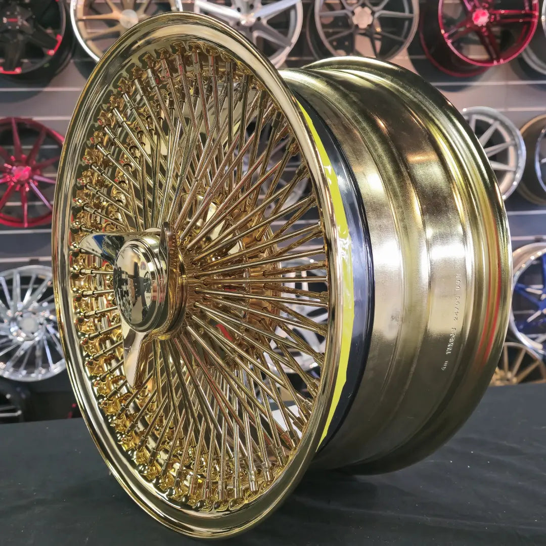 17 Inch Player Wire Wheels Gold Mazda Protege Rims 17x8 205/40R17 Coso ...
