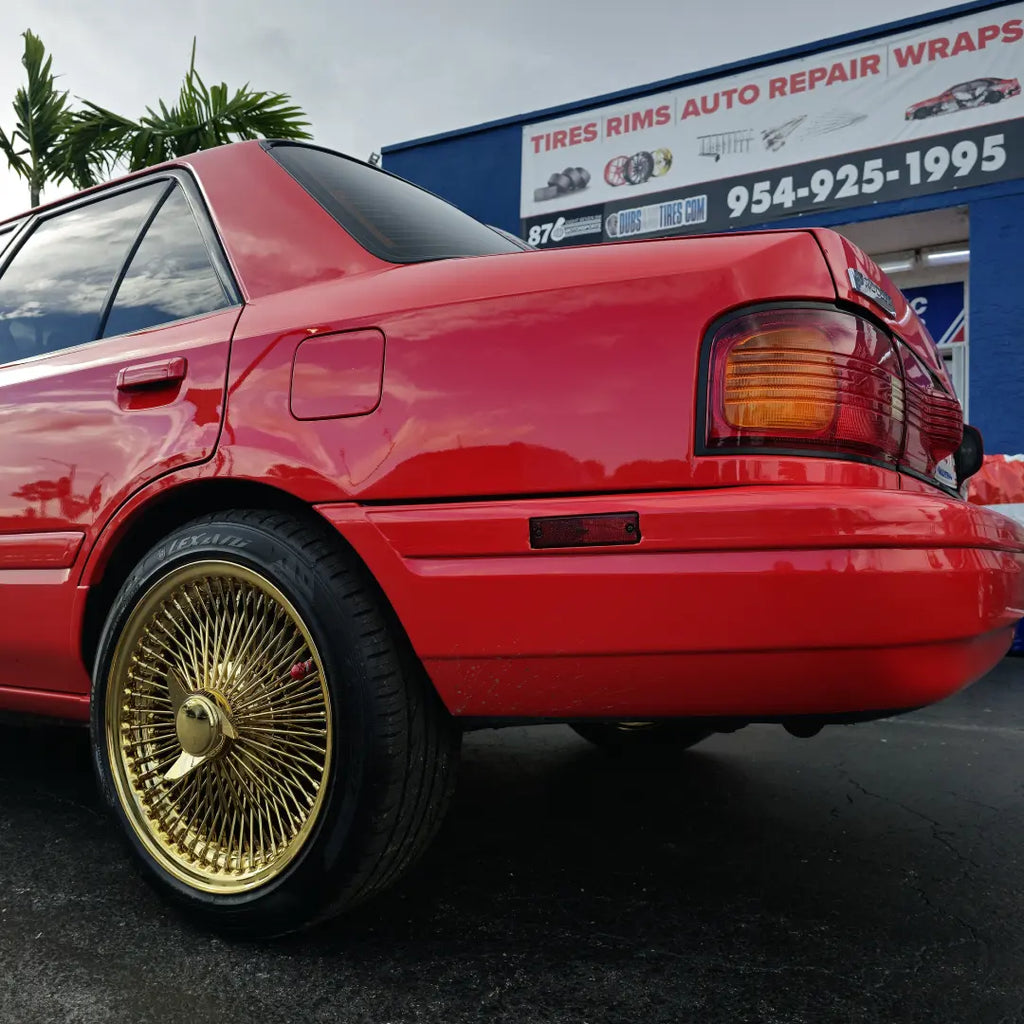 17 Inch Player Wire Wheels Gold Mazda Protege Rims 17x8 205/40R17 Coso ...