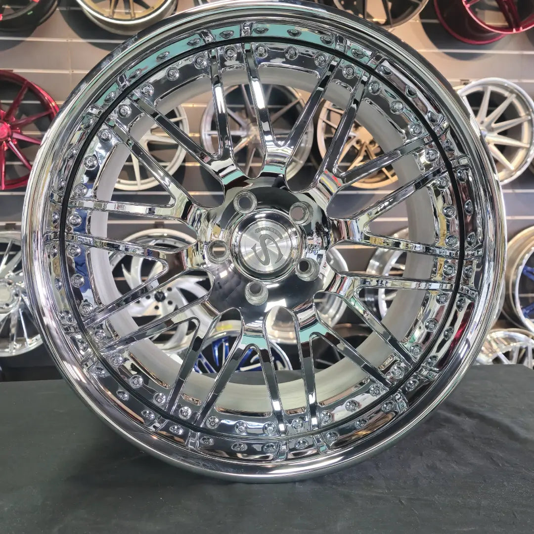19/20 Inch Savini SV25 Chrome Lip Wheels 19x10 20x12 Rims 5x120 Corvet ...