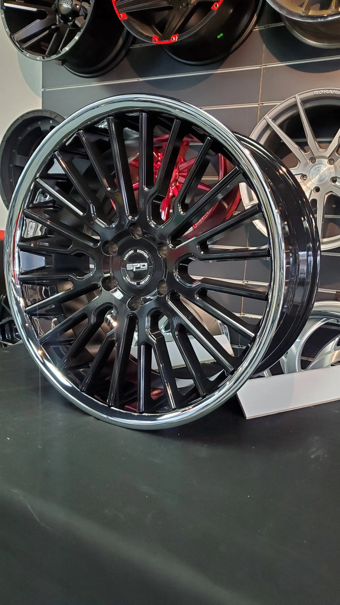 22" Inch Speedline LE01 Gloss Black Wheels 22x9.5 Rims Lexus BP: 6x139 ...