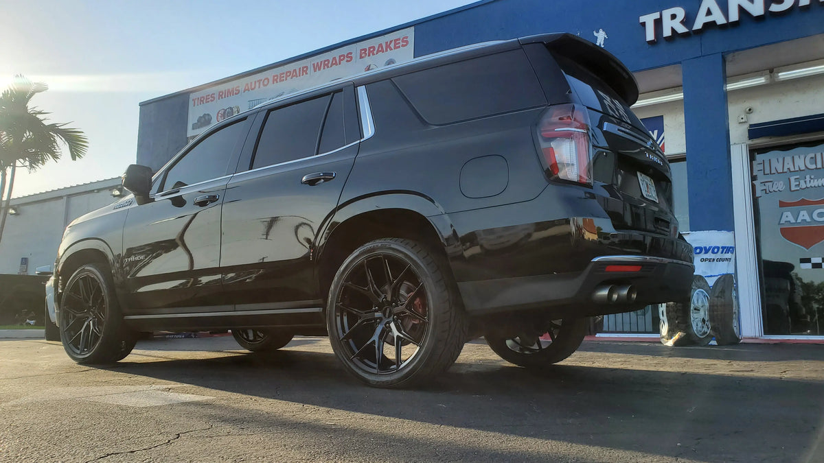 24 INCH 24x10 Vossen HF6-4 Gloss Black RIMS & TIRES 305/35R24 NEW WHEE ...