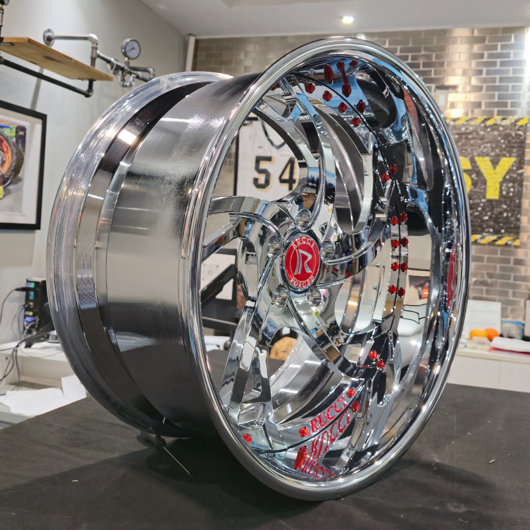 22" Rucci Priority Brushed Face W/ Chrome lip Wheels 22x9 3" Lip ...