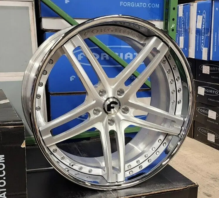 21/22" FORGIATO Formata RSM 2 Concaved Brushed/ Chrome Staggered RIMS ...
