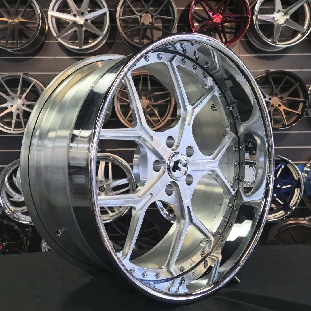 22 Inch Forgiato Wheels Quadri Brushed face Chrome Lip Chevy Camaro Ri ...