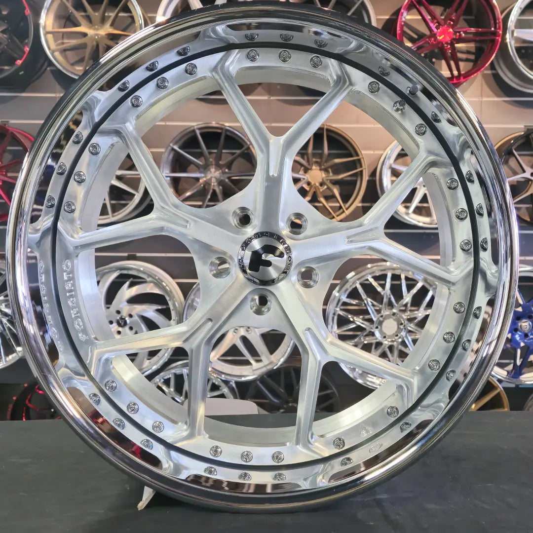 22 Inch Forgiato Wheels Quadri Brushed face Chrome Lip Chevy Camaro Ri ...