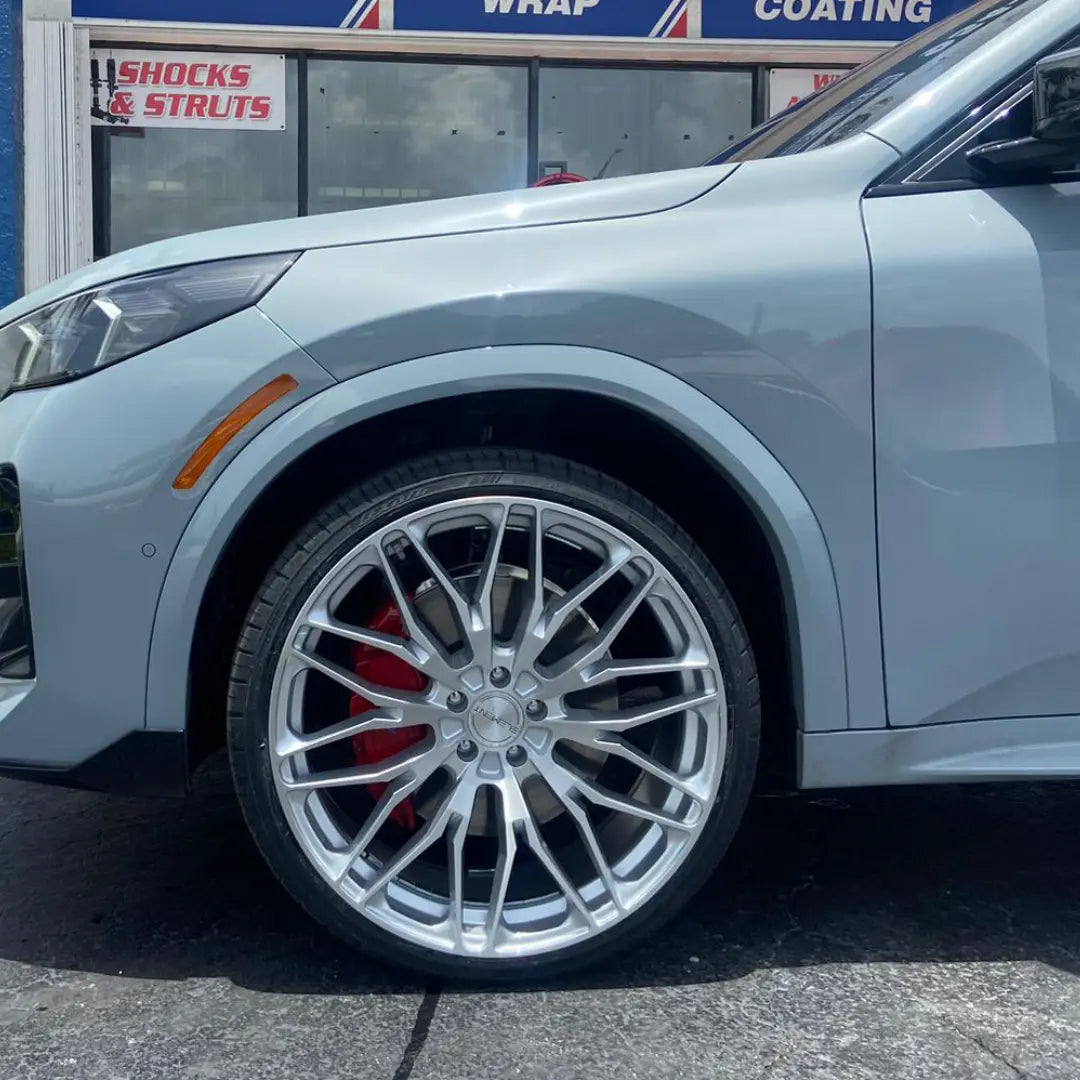 22 Inch Element EL32 Brushed Silver Wheels 22x9 22x10.5 Rims 5x120 BMW ...
