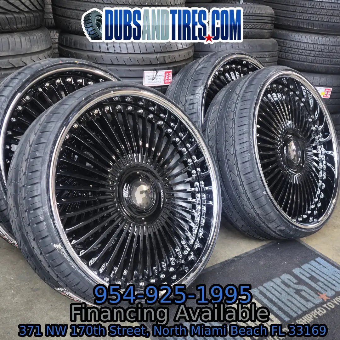 24" Forgiato D-Tremestre Gloss Black Chrome Lip Wheels RIMS BP: 5x120 ...