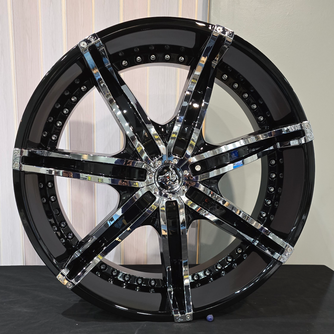 22 Inch Forgiato C2C-2 Black Face Chrome Lip Wheels 22 Staggered ...