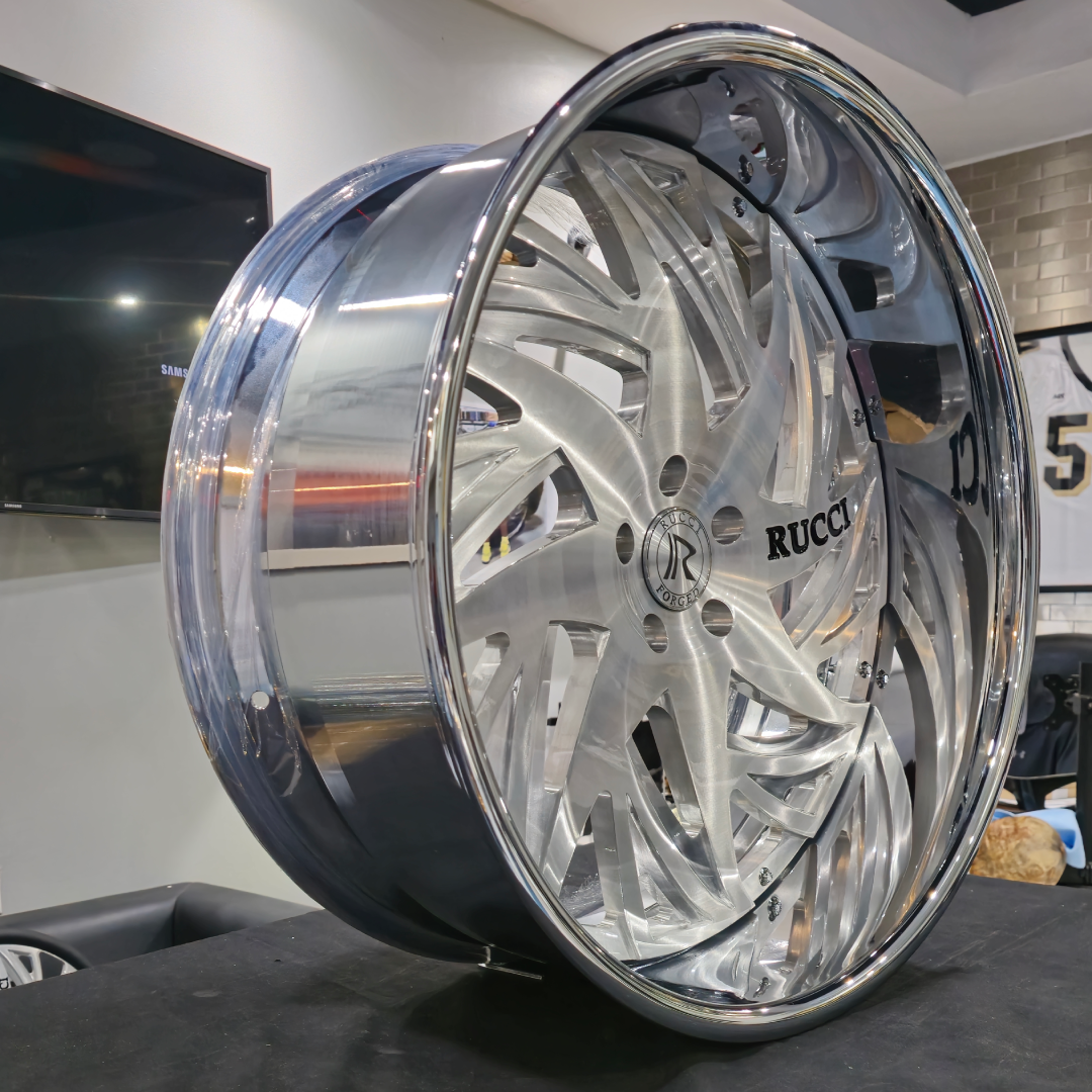 26" Forgiato Girare Brushed Gold Face Chrome Lip Wheels RIMS 26x9 ...