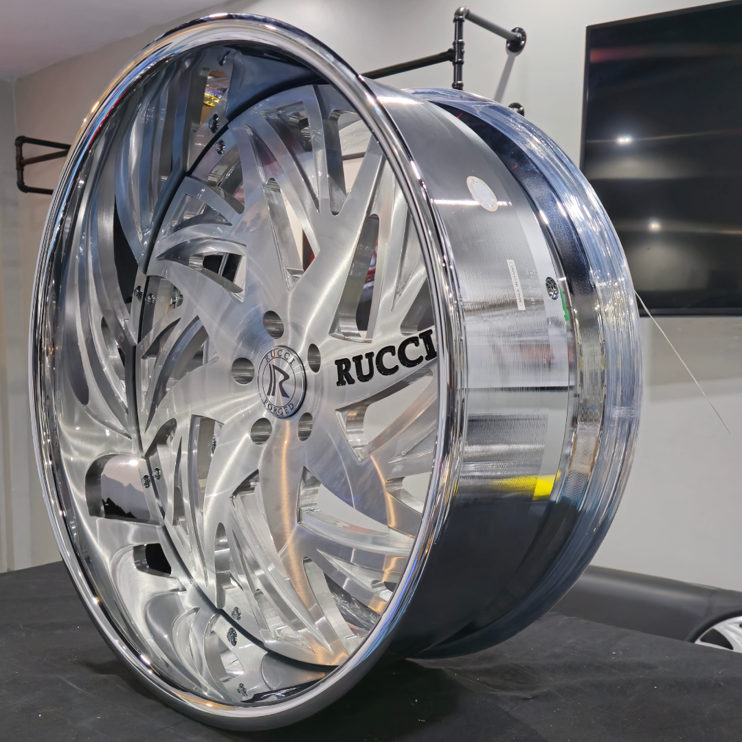 26" Forgiato Girare Brushed Gold Face Chrome Lip Wheels RIMS 26x9 ...