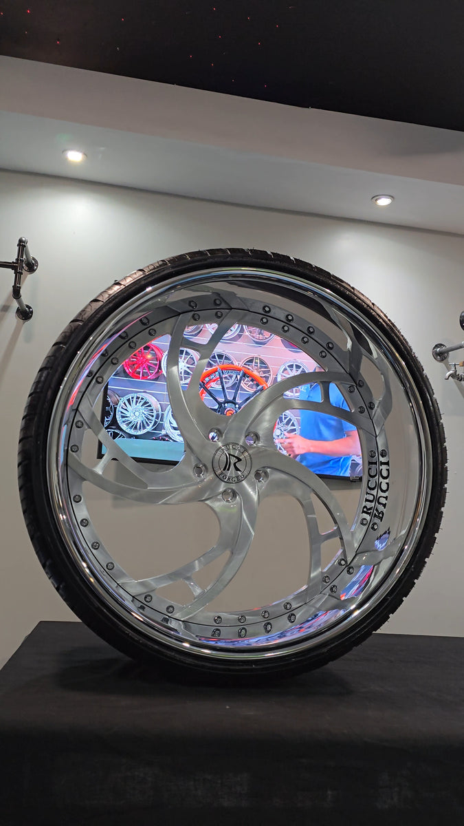 22" Rucci Priority Brushed Face W/ Chrome lip Wheels 22x9 3" Lip ...