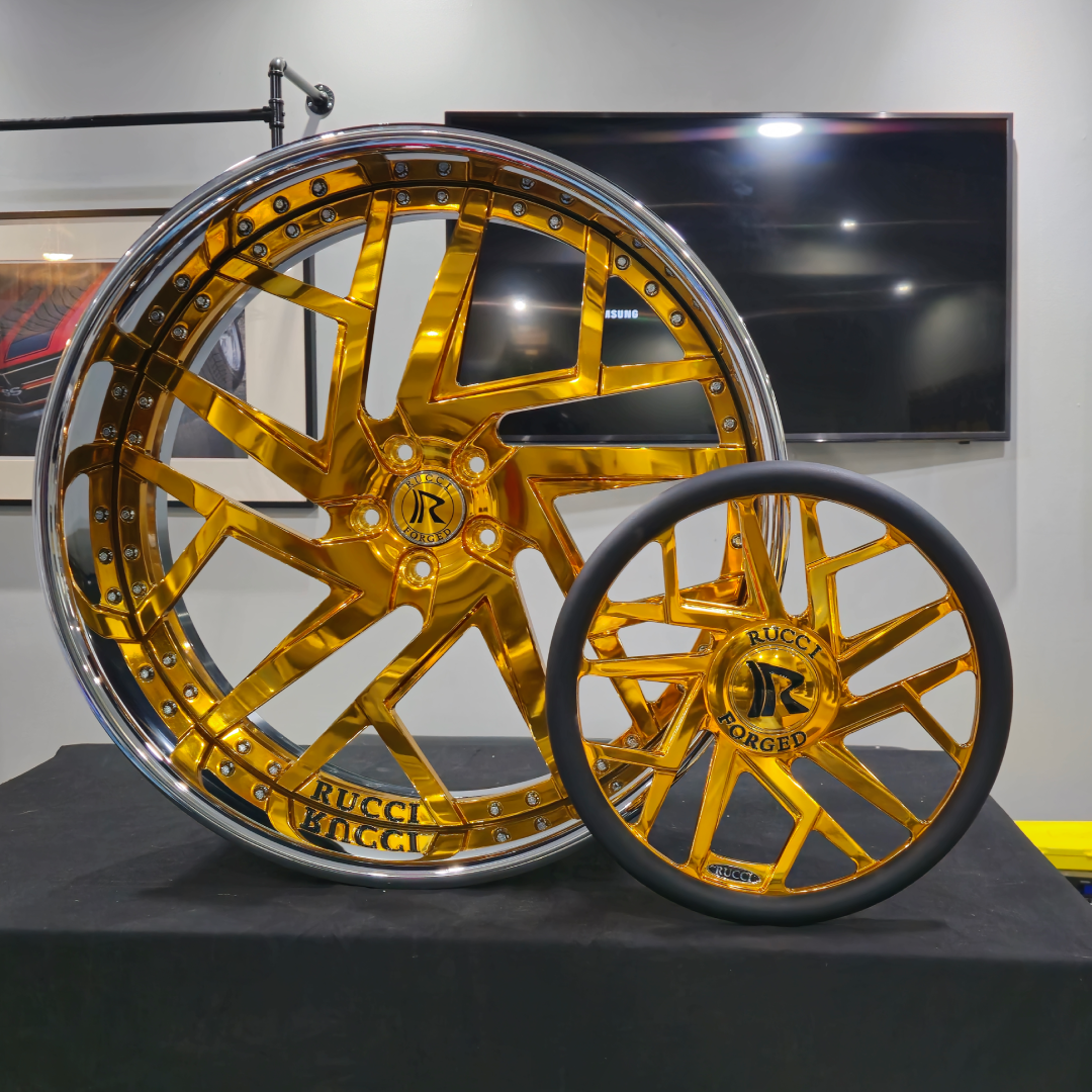 22" Rucci Priority Brushed Face W/ Chrome lip Wheels 22x9 3" Lip ...