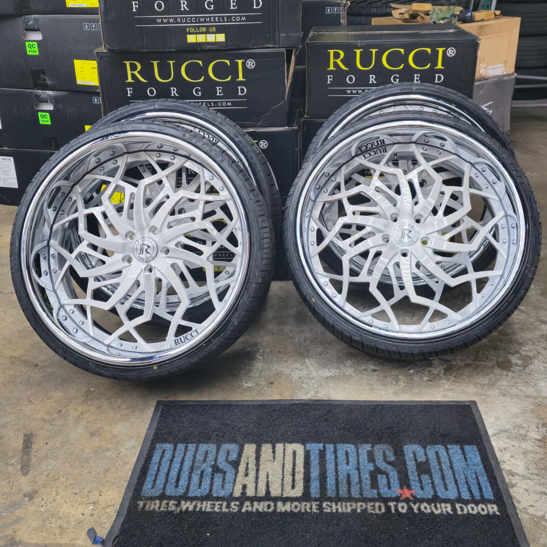 26" Forgiato Girare Brushed Gold Face Chrome Lip Wheels RIMS 26x9 ...