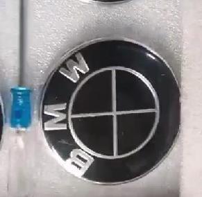 BMW Floating Center Caps Black & Silver 2 1/4" (56mm) 4 QTY ...