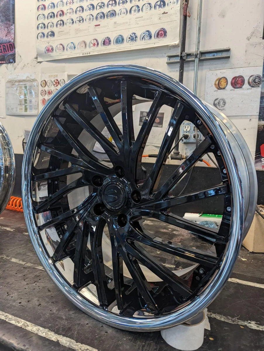 22" Inch Savini Liscio Gloss Black Wheels 22x10 Rims BP: 5x120 BMW 7 ...