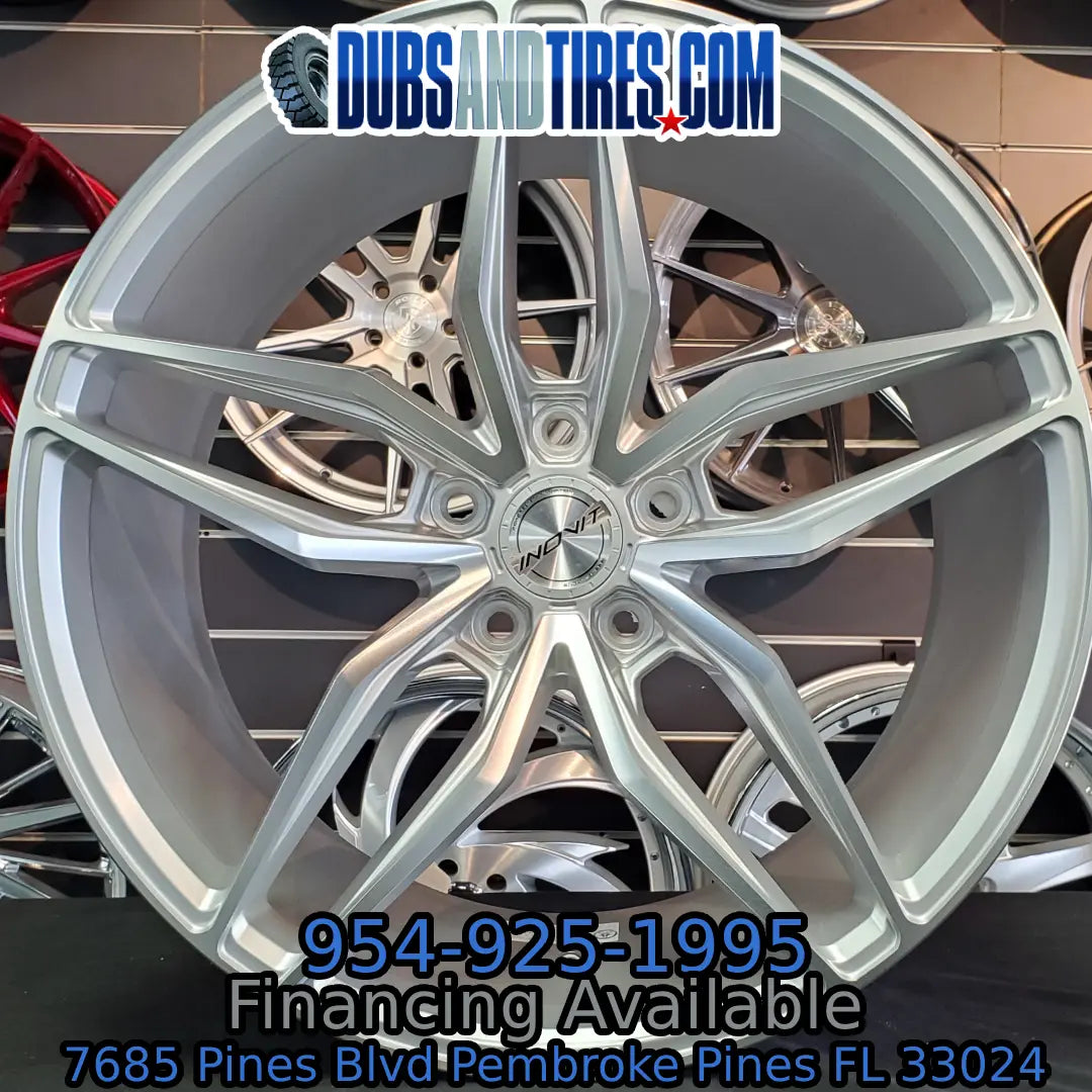 20 Inch 20x10 Inovit Vector Silver Machine Face Satin BP:5x114. Mustan ...