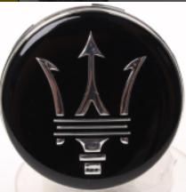 Maserati Floating Center Caps Black & Chrome 2 3/8" (60mm) — QTY 4 ...