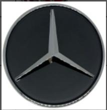 Mercedes Floating Cap Black & Silver New Style 3" (75mm) — QTY 4 ...