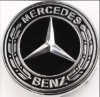 Mercedes Floating Cap Black Silver Old Style 3" (75mm) — QTY 4 ...