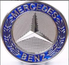 Mercedes Floating Cap Silver & Blue Old Style 3" (75mm) — QTY 4 ...