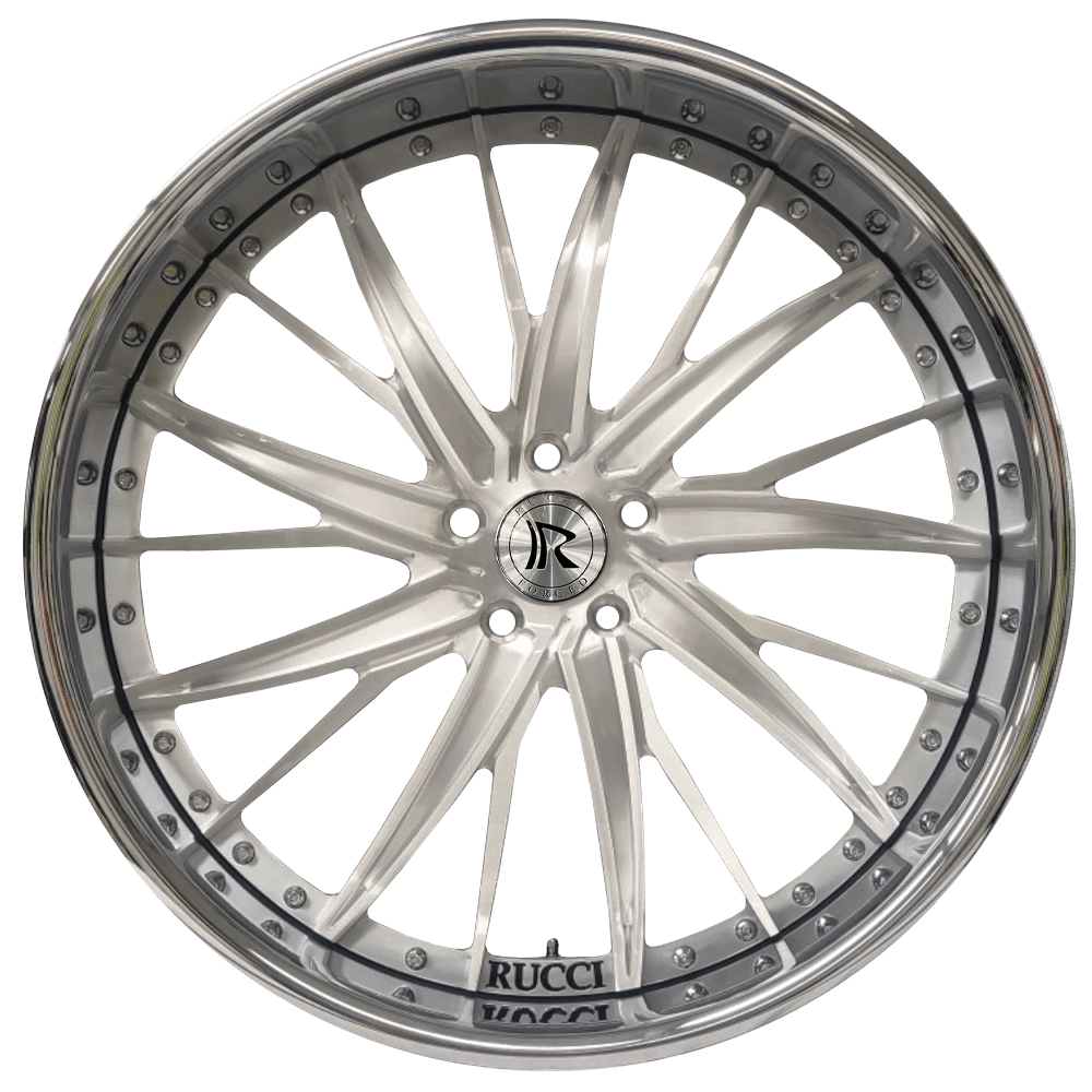 26" Forgiato Girare Brushed Gold Face Chrome Lip Wheels RIMS 26x9 ...