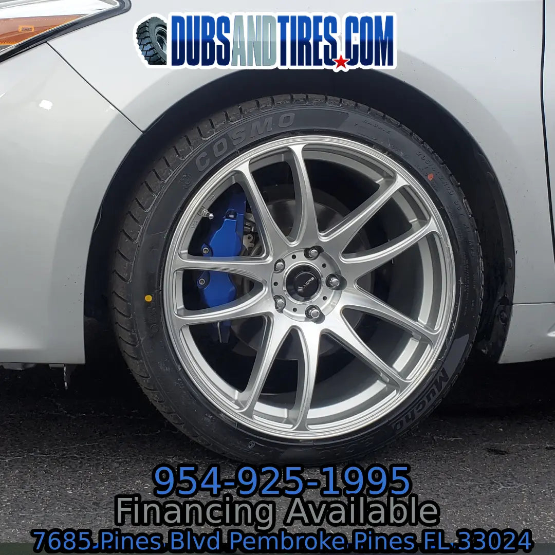 19" Inch Vors TR4 Silver Wheels 19x8.5 Rims With Cosmo Mucho Macho 235 ...