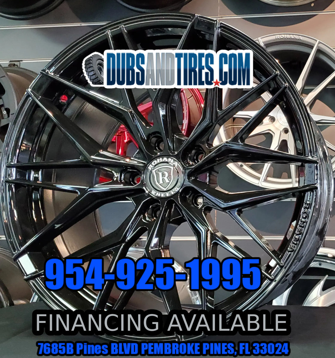 20" Inch Rohana RFX 17 Gloss Black Wheels staggered 20x9 20x11 Rims BP ...