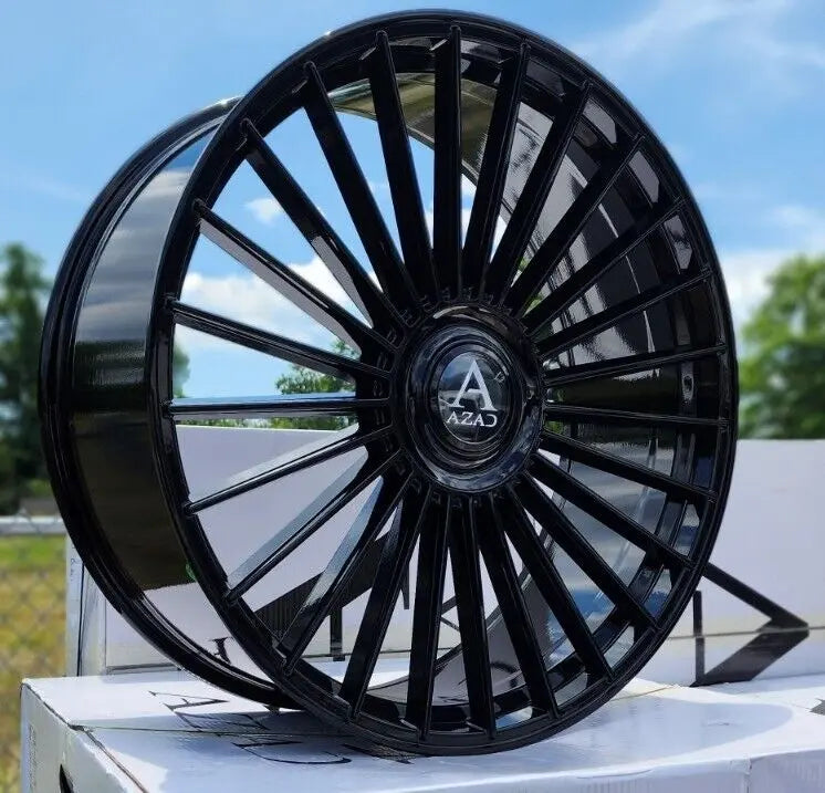 22 Inch 22x9 Azad AZ25 Black RIMS NEW WHEELS BP: 5x114.3 Tires ...