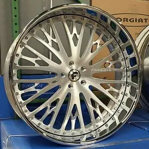 28" FORGIATO CRAVATTA RIMS 28x10 Brushed Chrome WHEELS 6x139.7 2021 ES ...