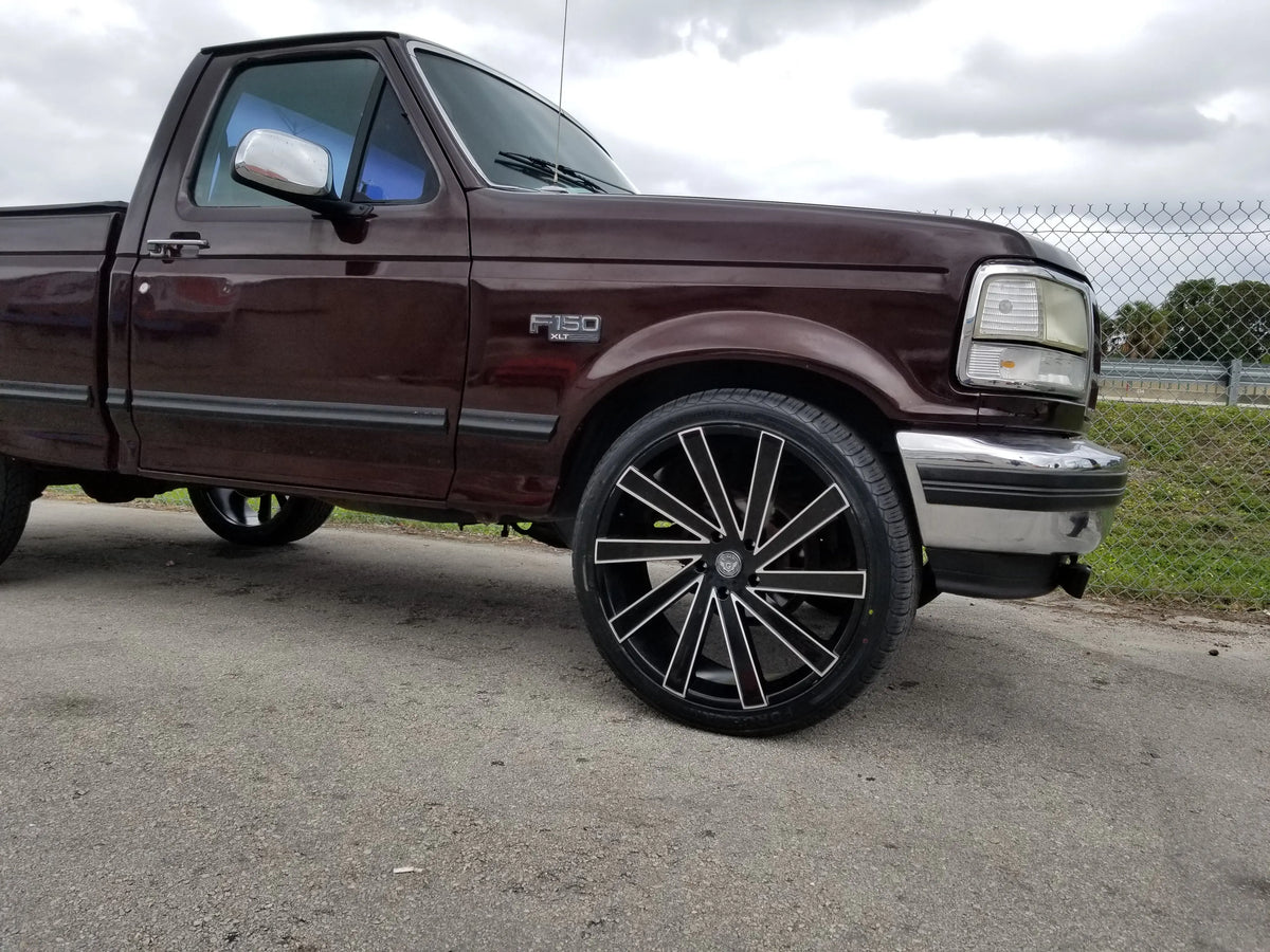 24" INCH RIMS Gima Nexus BLACK WHEELS BP: 6x139.7 TIRES: 295/35ZR24 20 ...