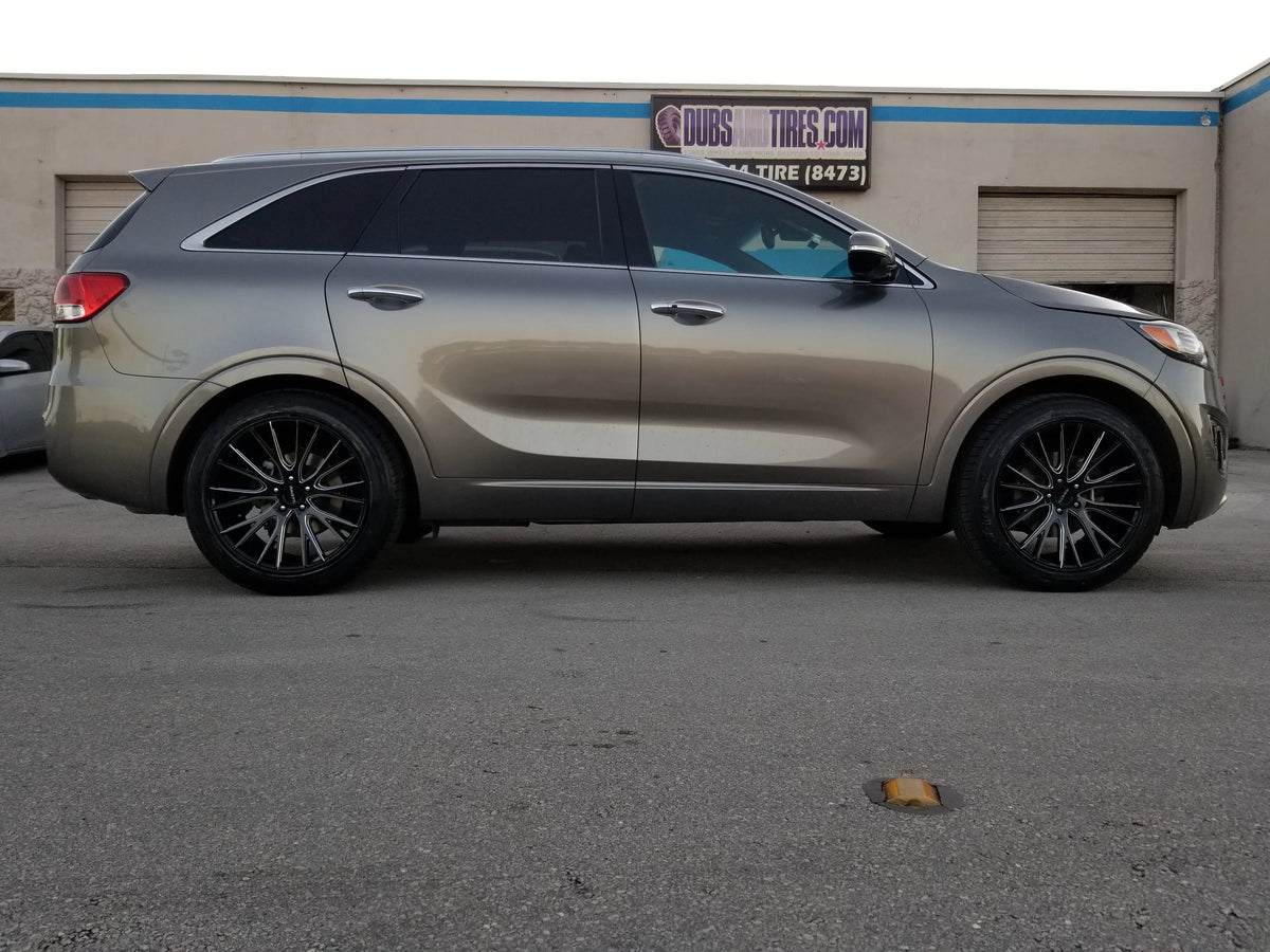 20" INCH RIMS Ravetti M12 BLACK WHEELS BP: 5x114.3 TIRES: 245/45ZR20 ...