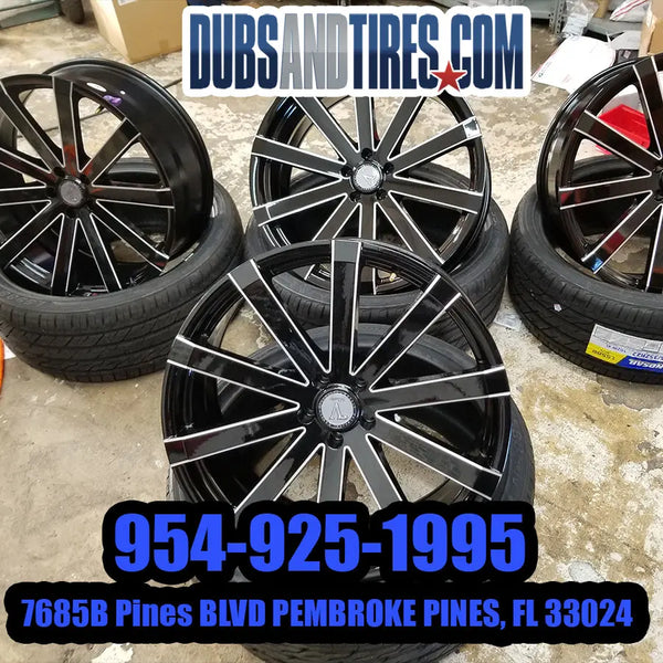 22 Inch rims 22x9 Velocity VW12 Black Wheels BP 5x150 Tires: 305/40R22 ...