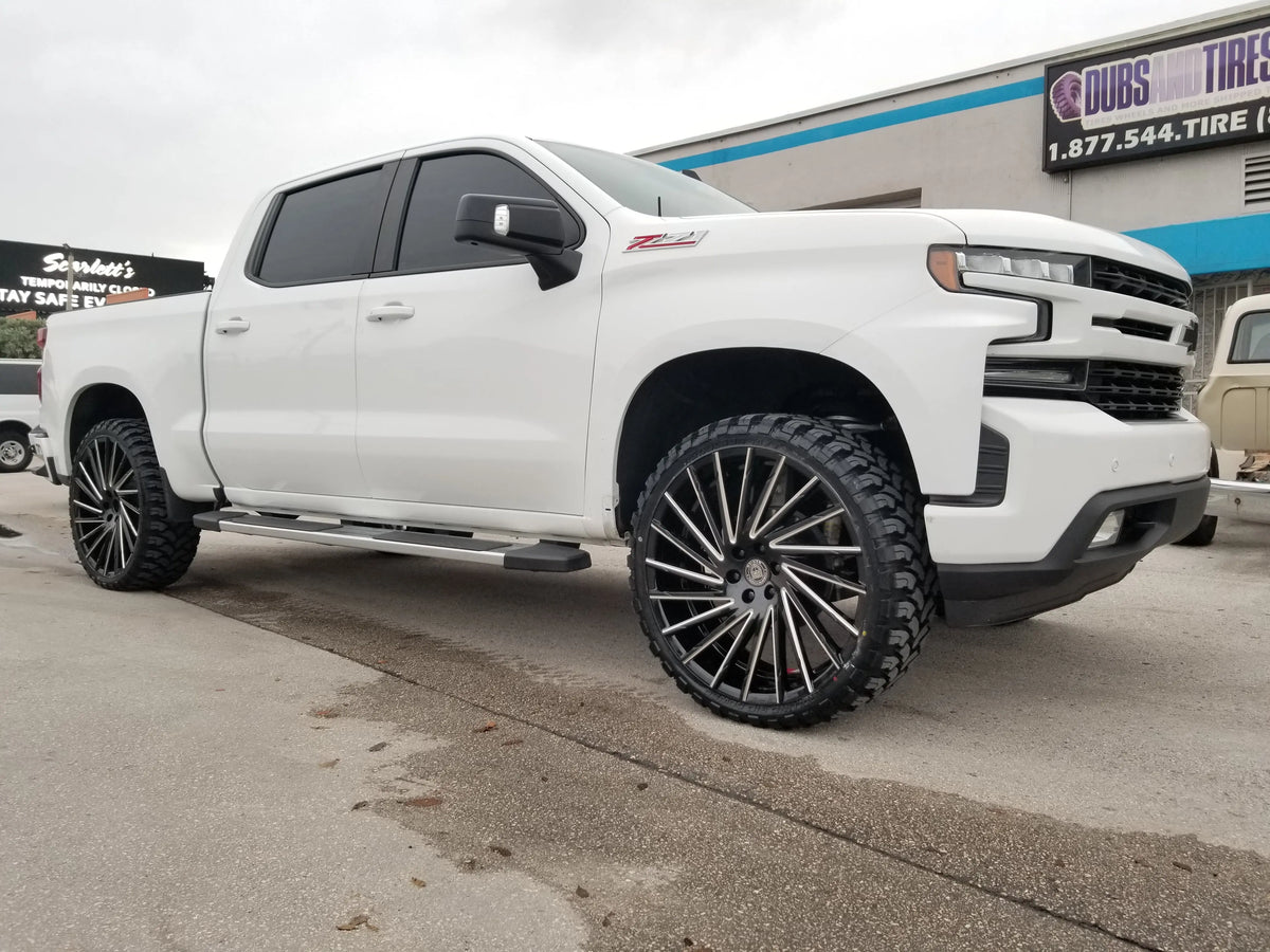 26" Inch Lexani Wraith Black Milled Wheels 35x12.50-26 RBP Repulor Tir ...