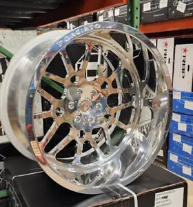24" FORGIATO MAGLIA Brushed Chrome Wheels RIMS 24x14 TRX SILVERADO RAM ...