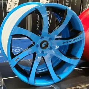21/22" FORGIATO QUATTROSIMO Wheels Black & Blue RIMS Staggered 21x9(Fr ...