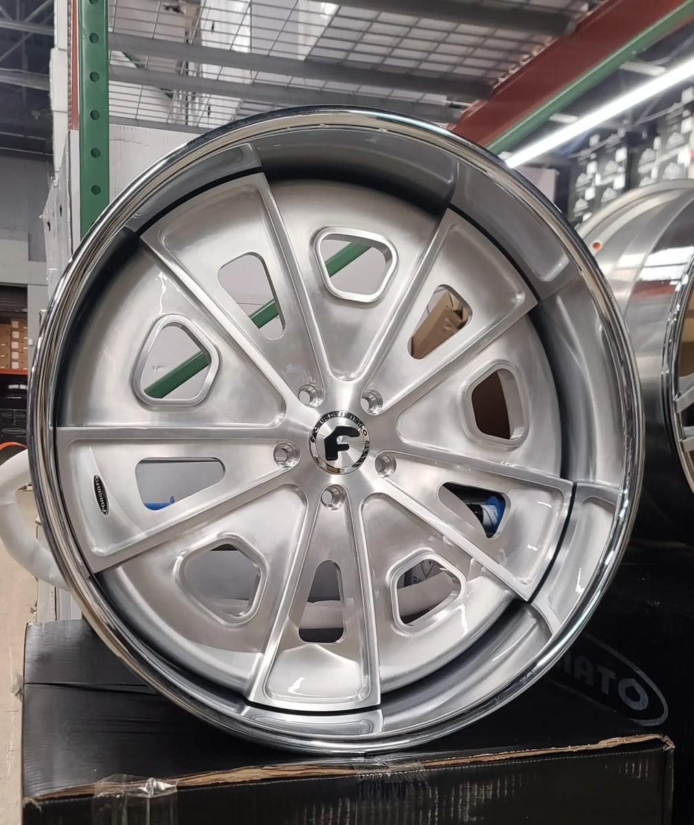 24" Inch Forgiato Rims 24x10 wheels 24x9 Brushed Face Chrome Lip old s ...
