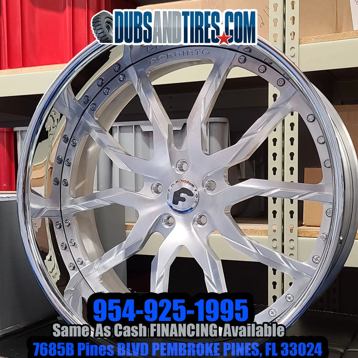 24" Inch Forgiato Formato B Rims Staggered wheels Brushed Face Chrome ...