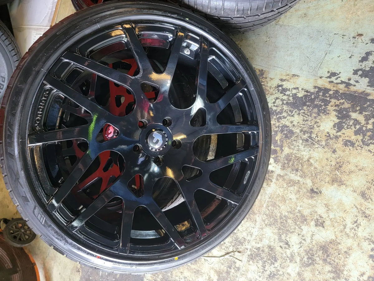 4 New-24 Inch Forgiato Maglia Twisted Gloss Black Wheels 24x10 275/35Z ...