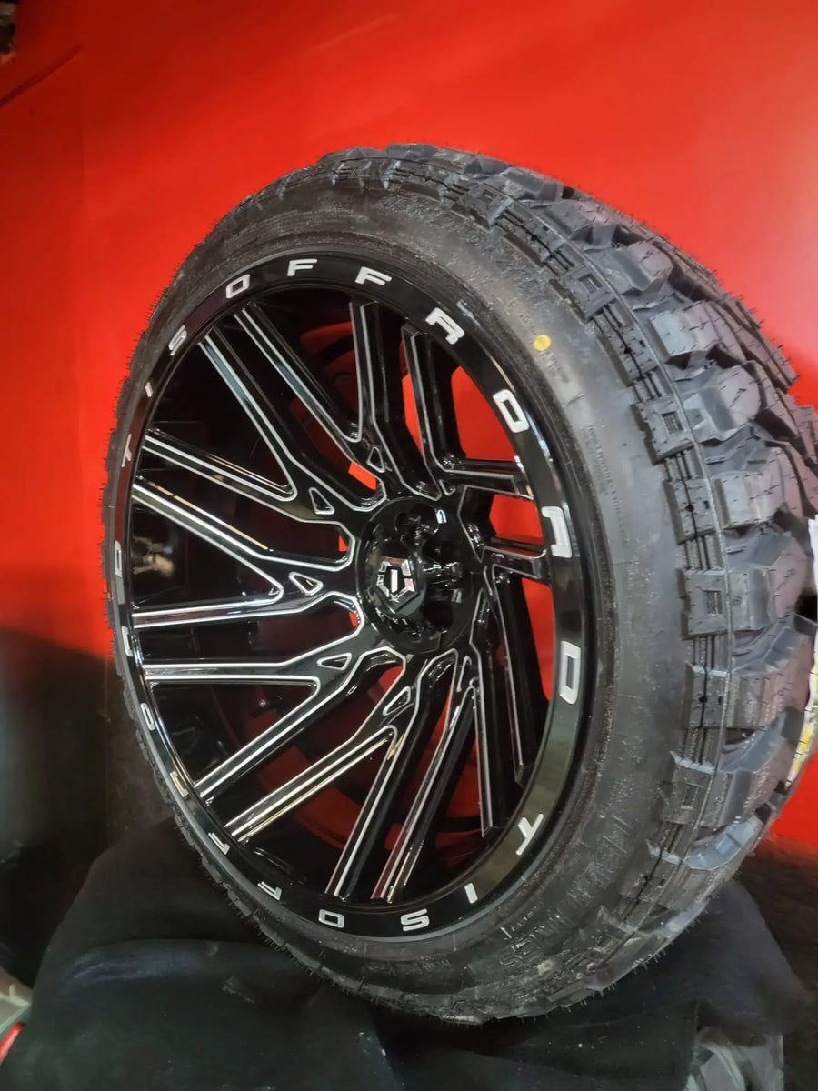 4 New- 24 Inch TIS 554MB Black Milled Wheels 24x14 Custom Rims Old Sch ...