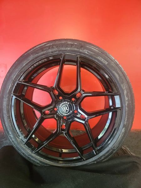 4-New 19 Inch Rohana RFX-11 Gloss Black Wheels, 19x9.5 Rims Infiniti Q ...