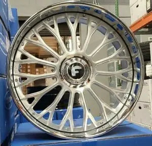 26" FORGIATO NB6 BIG CAP BRUSHED CHROME WHEELS STAGGERED 26X9, 26X10 R ...
