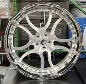 24" FORGIATO S2.16 Brushed Chrome Wheels Staggered RIMS 24x9 (Front ...