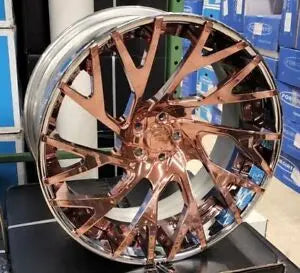 22" FORGIATO CONCENTRATI Rose Gold Wheels RIMS Staggered 22x9 & 22x11 ...