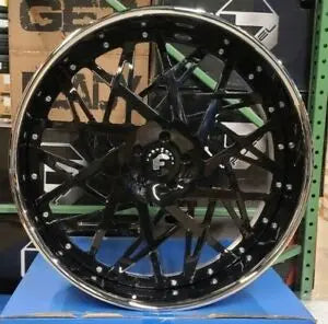 26" FORGIATO PASTICCIO RIMS Gloss Black Staggered 26x9(Front) 26x10(Re ...