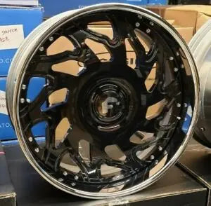 24" FORGIATO DISPIACI Gloss Black RIMS Staggered 24x9(Front) 24x10(Rea ...