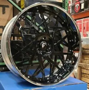 26" FORGIATO PASTICCIO RIMS Gloss Black Staggered 26x9(Front) 26x10(Re ...