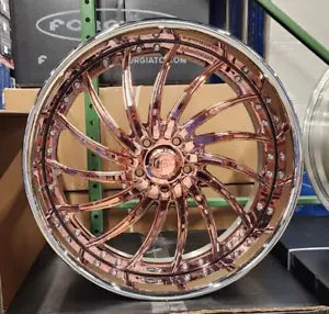 22" FORGIATO Wade Rose Gold Staggered RIMS 22x9 (Front) 22x10(Rear) CU ...
