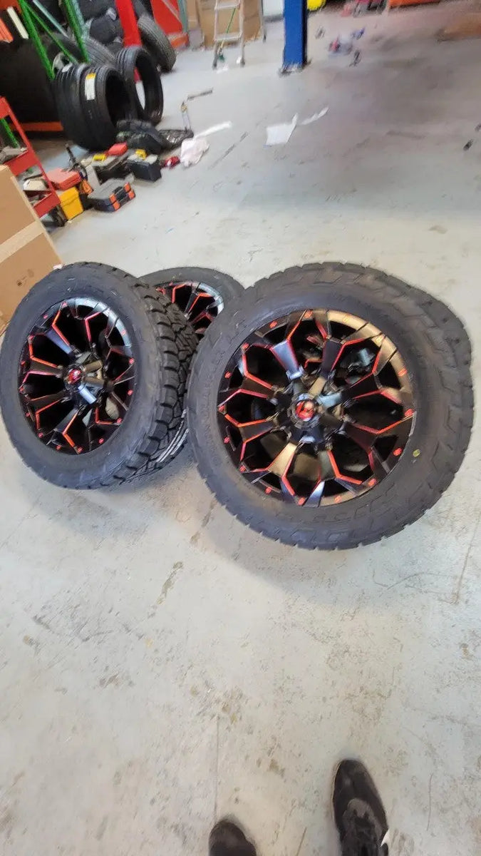 20 INCH Fuel Assault RIMS AND TIRES PACKAGE NEW WHEELS Toyota Tundra F ...